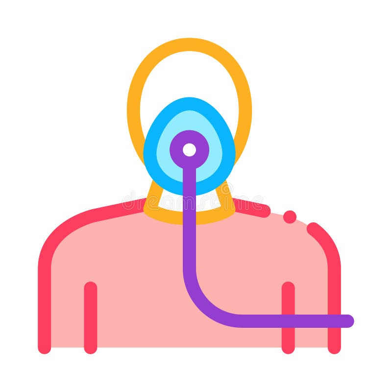 Nebulizer Oxygen Mask for Asthmatic Color Icon Vector Illustration ...