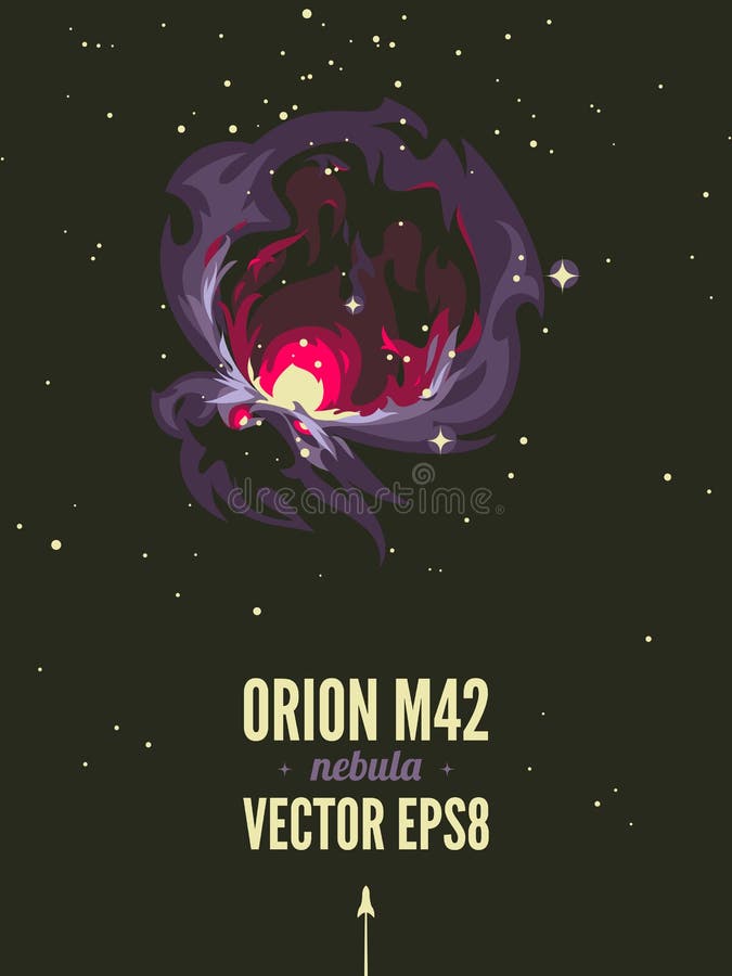 Nebulosa del espacio ilustración del vector. Ilustración de retro ...