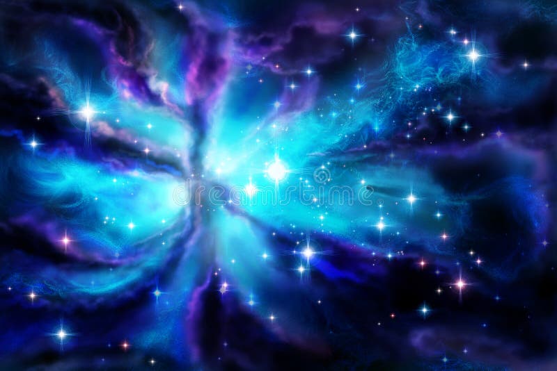 Nebulosa Do Espaço, Desenho Digital Ilustração Stock - Ilustração de ...