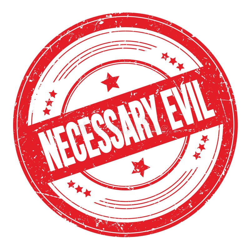 NECESSARY EVIL Text on Red Round Grungy Stamp Stock Illustration ...