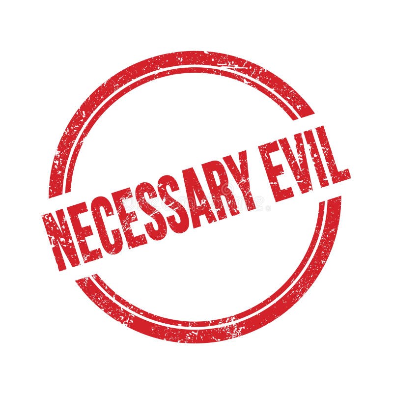 NECESSARY EVIL Text Written on Red Grungy Round Stamp Stock ...