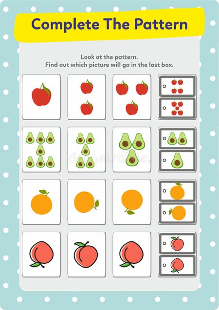 This Worksheet is a Pattern Completion Activity. Stock Illustration ...