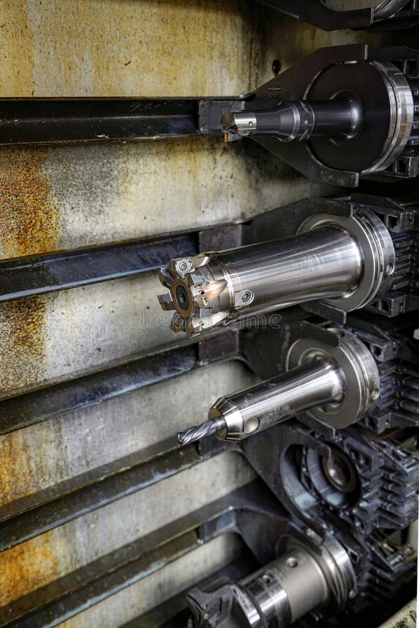 Mills and Cutters for Milling Machines Stock Photo - Image of metal ...