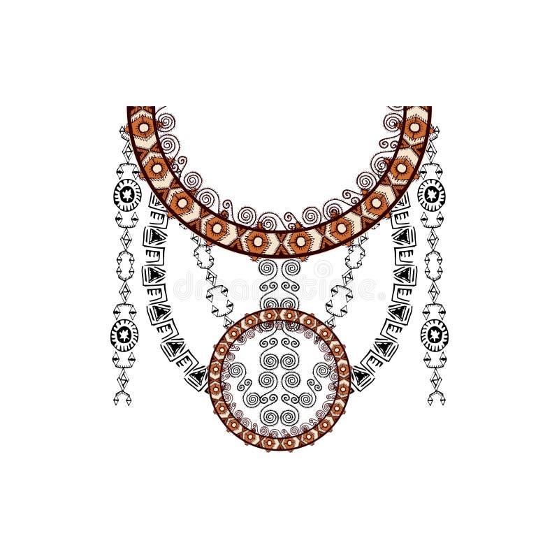 Neck Design in Ethnic Style for Fashion Stock Vector - Illustration of ...