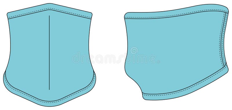 Neck Gaiter, Neck Warmer Vector Template Illustration / Lightblue Stock ...