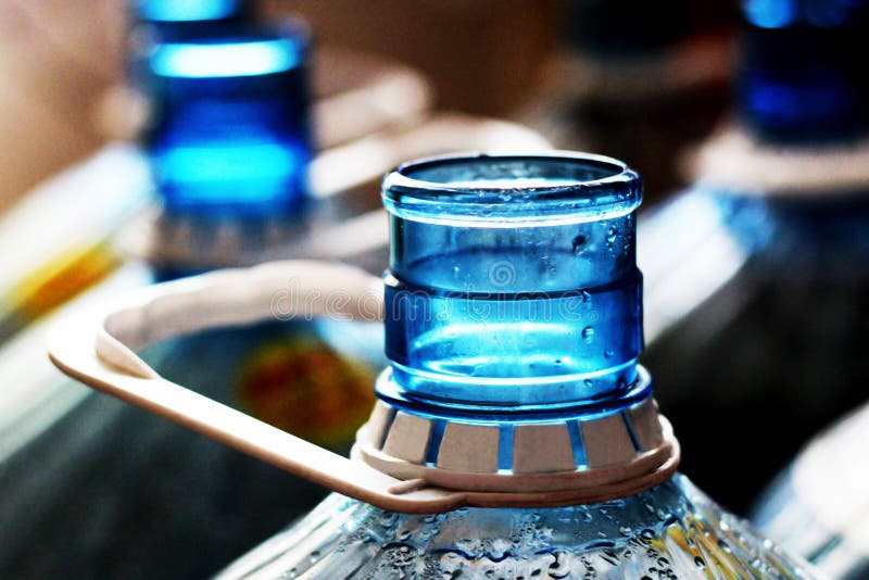 The Neck of a Large Bottle of Water Stock Photo - Image of drink ...
