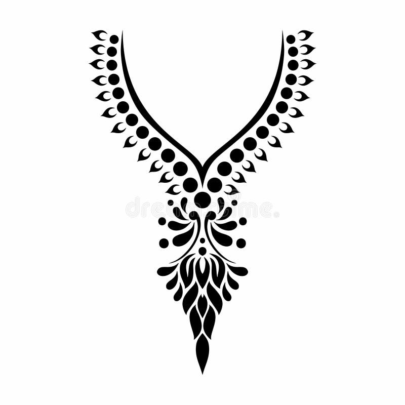 Neck Line Baroque Design for Embroidery Stock Vector - Illustration of ...