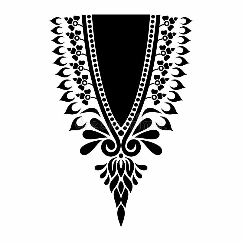 Neck Line Baroque Design for Embroidery Stock Vector - Illustration of ...