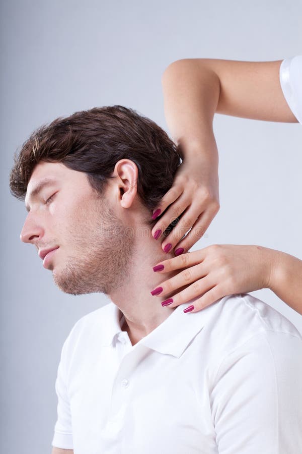 Neck massage at spa center stock image. Image of ligament - 37918065