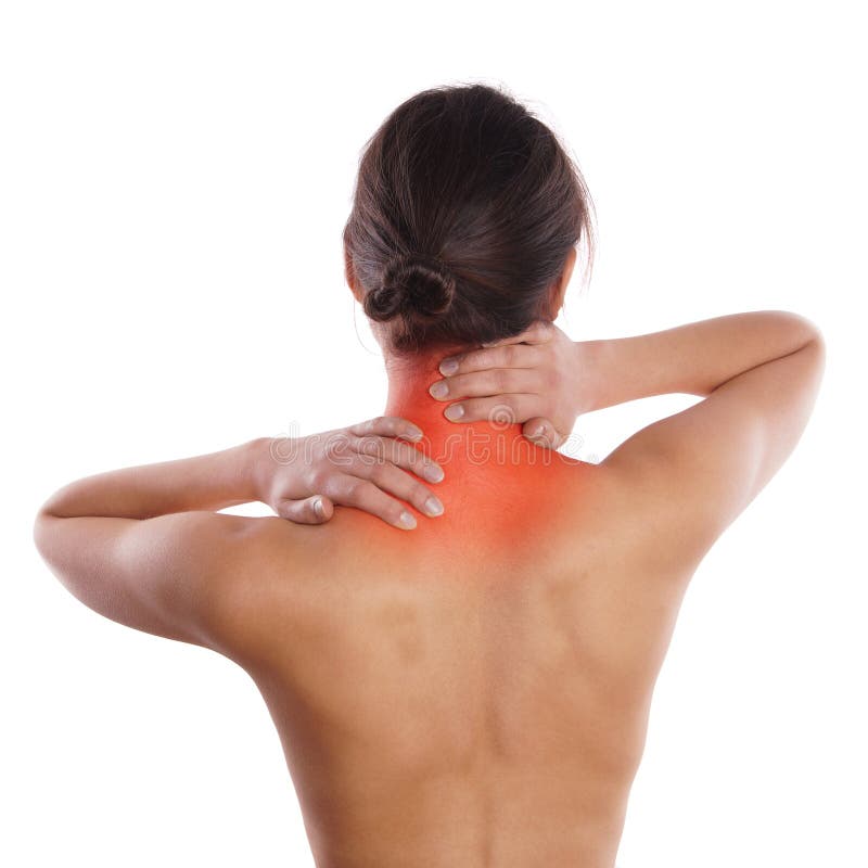 Pain in neck of women stock image. Image of pain, illness - 37732043