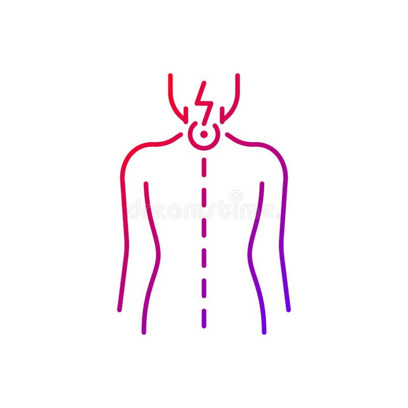 Neck Pain Gradient Linear Vector Icon Stock Vector - Illustration of ...
