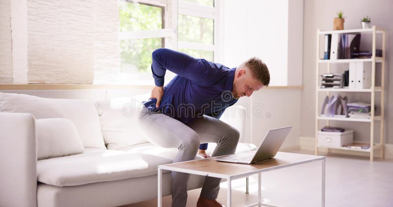 Neck Pain and Stress. Bad Posture at Computer Stock Image - Image of ...
