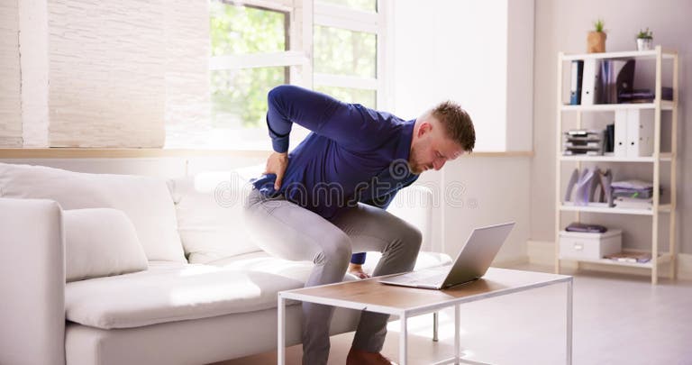 Neck Pain and Stress. Bad Posture at Computer Stock Image - Image of ...