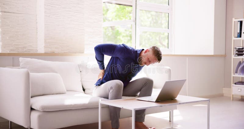 Neck Pain and Stress. Bad Posture at Computer Stock Image - Image of ...