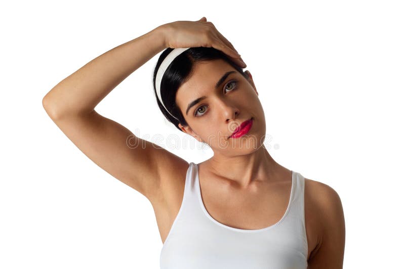 Neck Stretching - Warm Up stock photo. Image of shoulder - 19912256