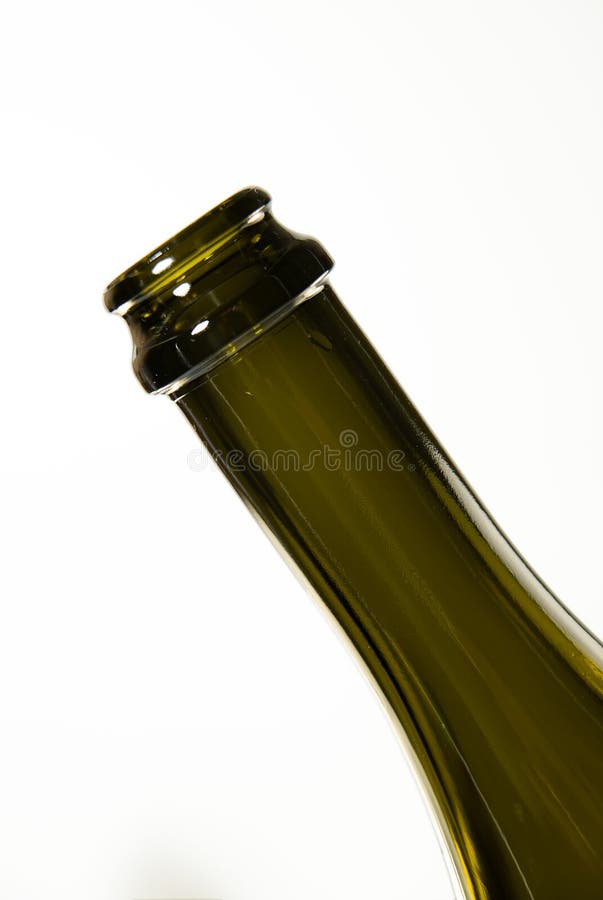 The Neck of a Wine Bottle on White Stock Photo - Image of vial ...