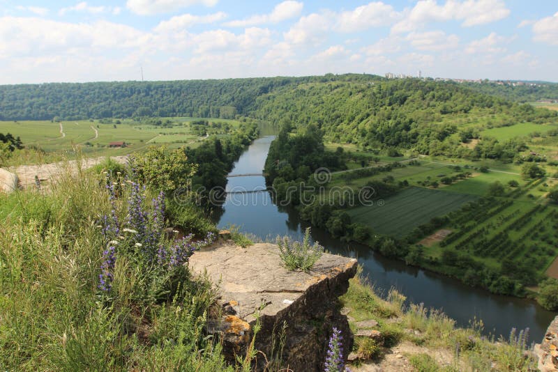 Neckar Meander stock photo. Image of vista, loop, rural - 47929756
