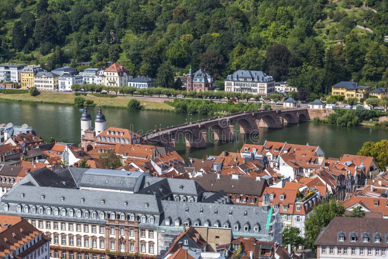 Neckar River, Germany stock photo. Image of landmark - 76874290