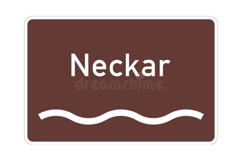 Neckar River Sign in Germany Stock Illustration - Illustration of ...