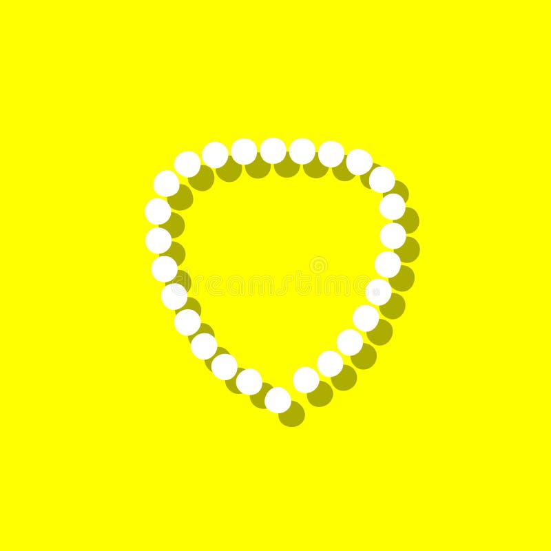 Necklace, Beads White Icon with Shadow Stock Illustration ...