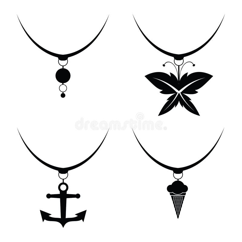 Necklace icon set stock illustration. Illustration of neck - 102680702