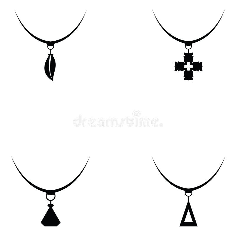 Necklace icon set stock vector. Illustration of luxury - 102681615