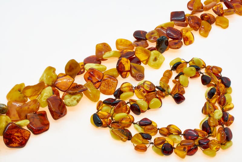 Necklace Made of Natural Multi-colored Amber. Solid Translucent ...