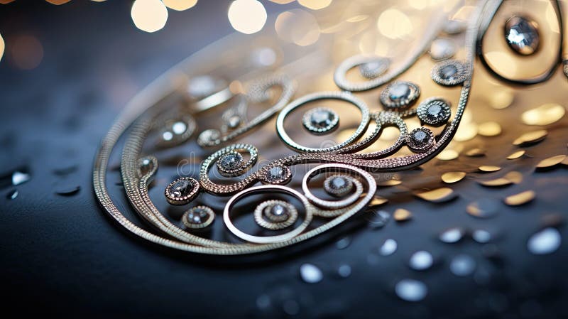 Necklace silver swirls stock illustration. Illustration of gleaming ...