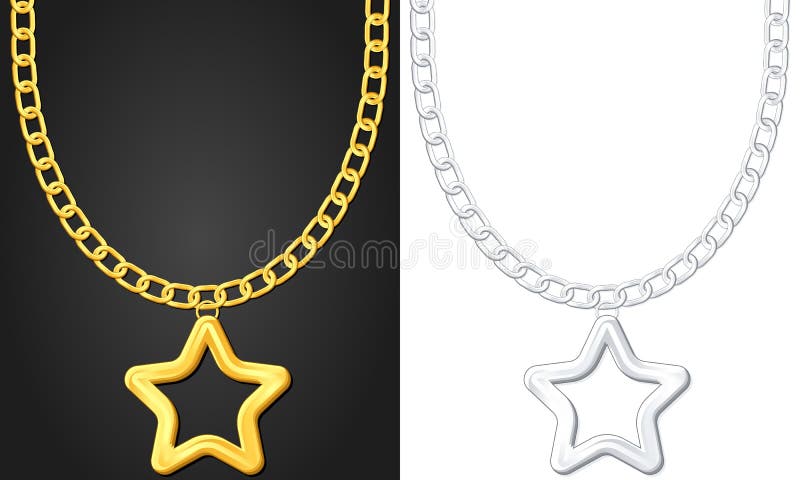 Necklace with star symbol stock vector. Illustration of jewelry - 21136096