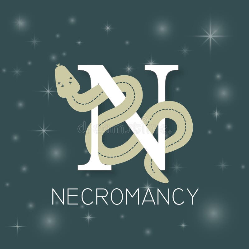 Necromancy Symbol with Snake and Letter N Stock Vector - Illustration ...
