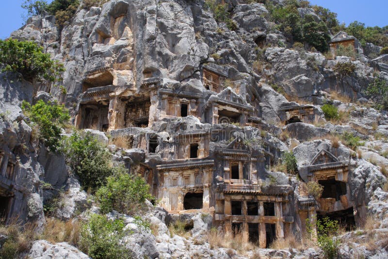 Necropolis stock image. Image of mountain, cliff, marmaris - 9051813