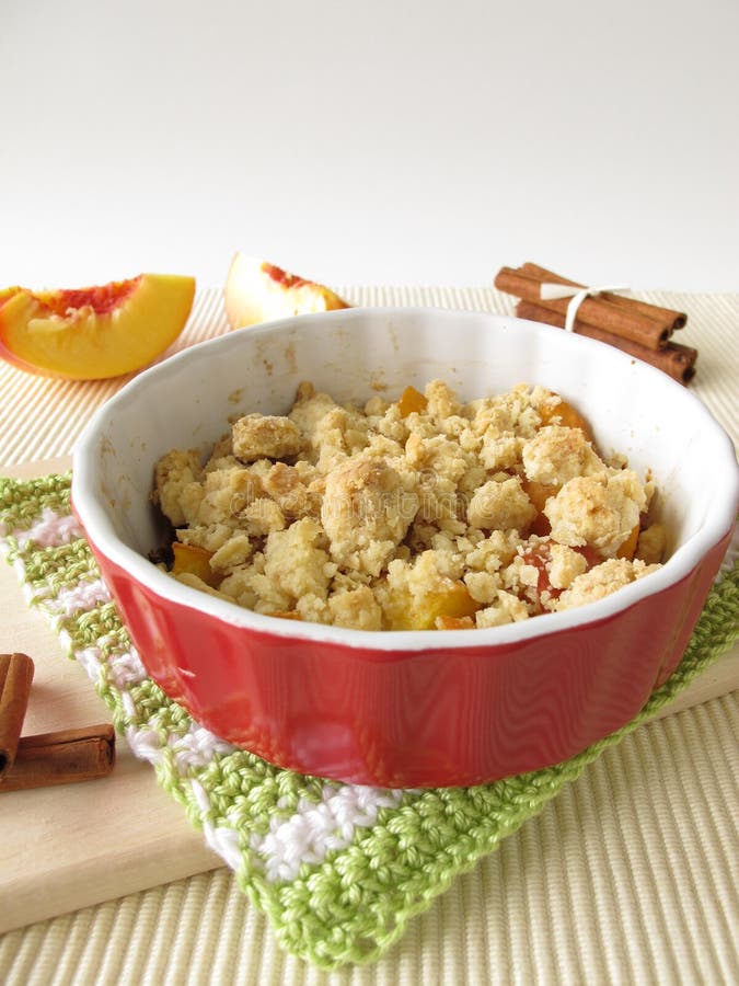 Nectarine Crumble with Cinnamon Stock Photo - Image of baked, bake ...
