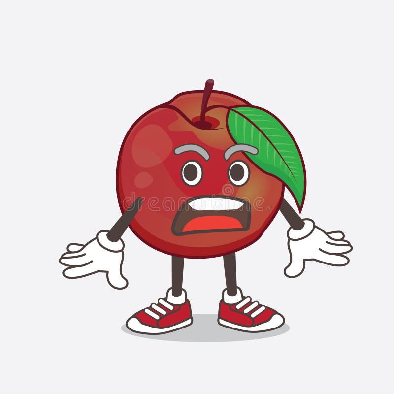Nectarine Fruit Cartoon Mascot Character with a Surprised Gesture Stock ...