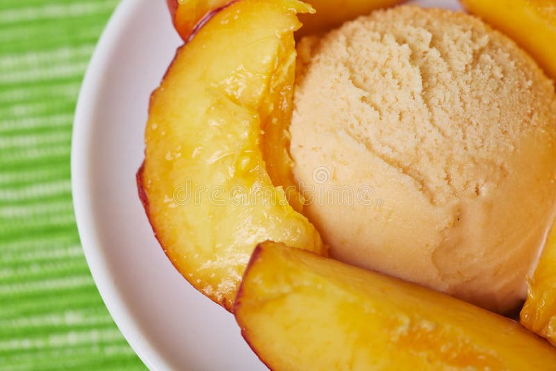 Nectarine ice cream stock image. Image of scoop, sundae - 29285379