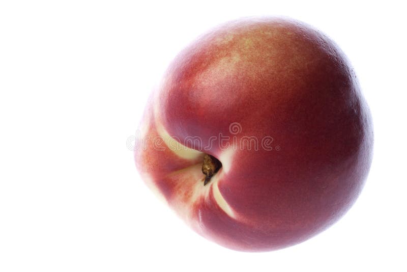Isolated Nectarine. Half of Nectarine Fruit with Leaves Isolated on ...