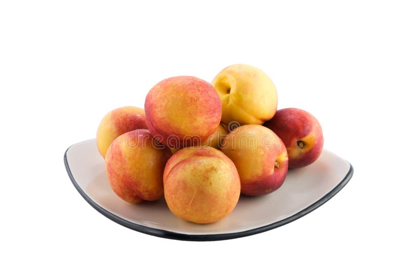 Nectarine on a plate. stock image. Image of tasty, sweet - 16567197