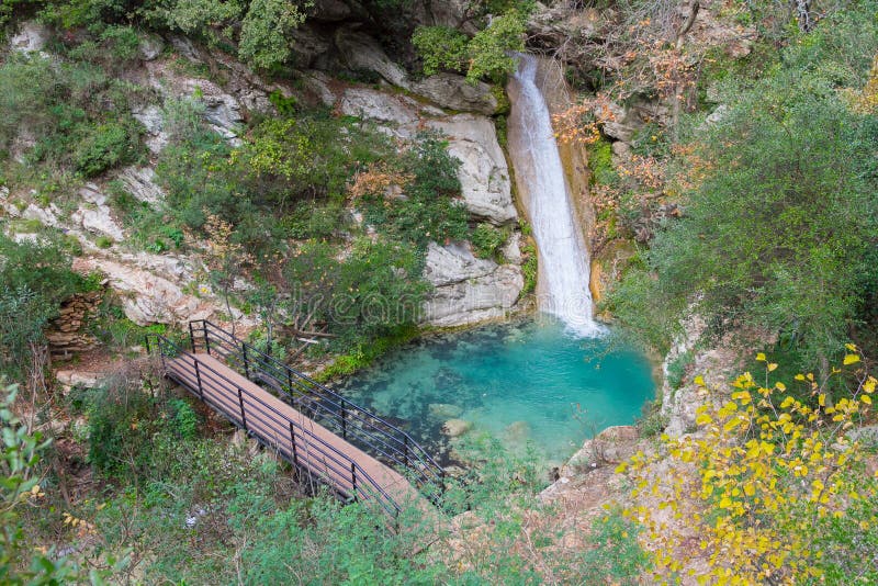 Neda waterfall, Greece stock image. Image of aqua, jungle - 108714235