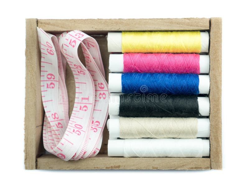 Neddle and Yarn in Box on White Background Stock Image - Image of ...
