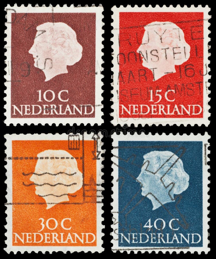 Nederlandse postzegels redactionele foto. Image of geschiedenis - 21535696