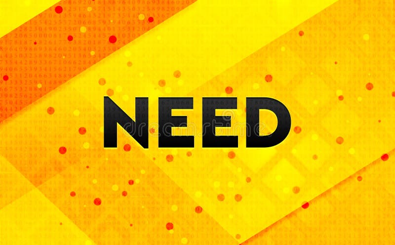 Need Abstract Digital Banner Yellow Background Stock Illustration ...