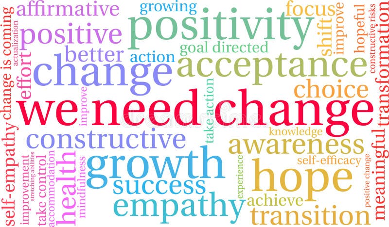 We Need Change Word Cloud stock vector. Illustration of choice - 206175812