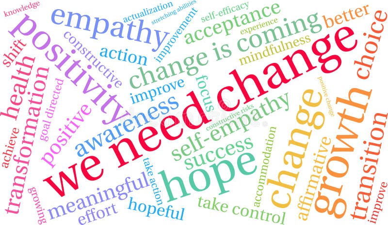 We Need Change Word Cloud stock vector. Illustration of health - 206175813