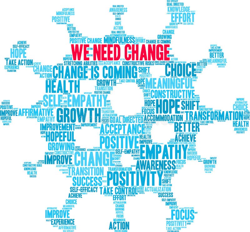 We Need Change Word Cloud stock vector. Illustration of experience ...