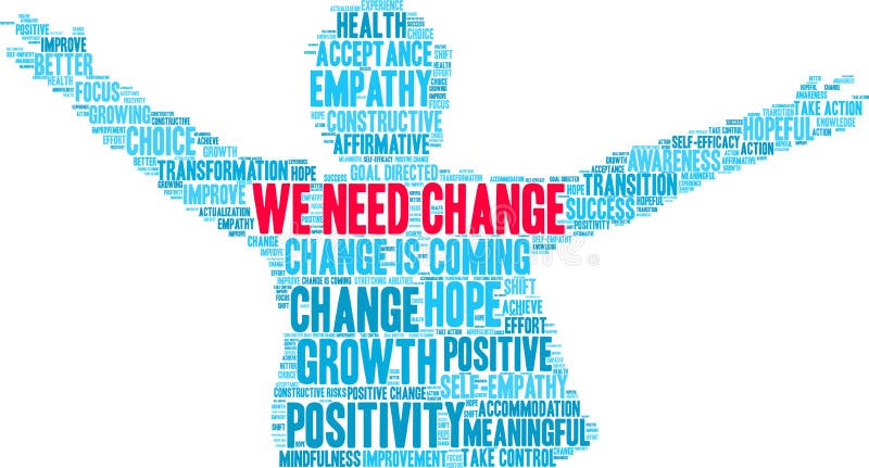 We Need Change Word Cloud stock vector. Illustration of growth - 206175841