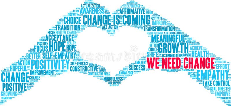 We Need Change Word Cloud stock vector. Illustration of mindfulness ...