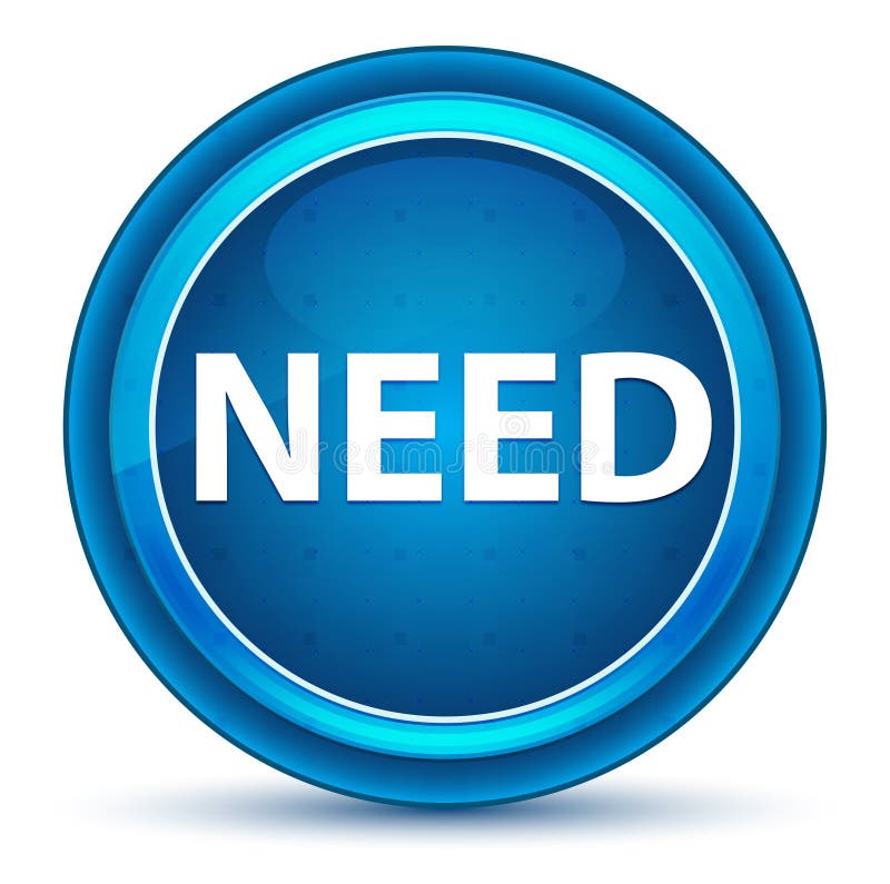 Need Eyeball Blue Round Button Stock Illustration - Illustration of ...