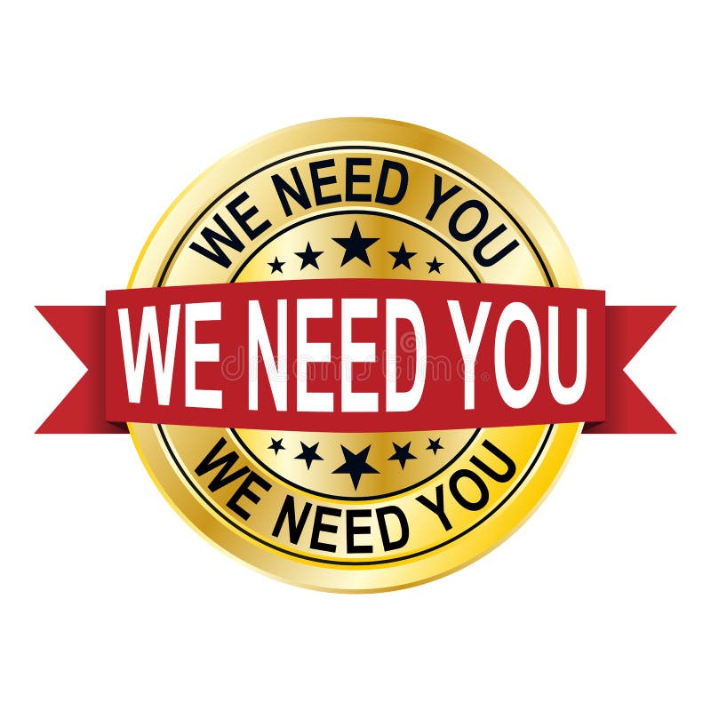 We Need Need Gold Badge Medal Logo. Vector Illustration. Stock Vector ...