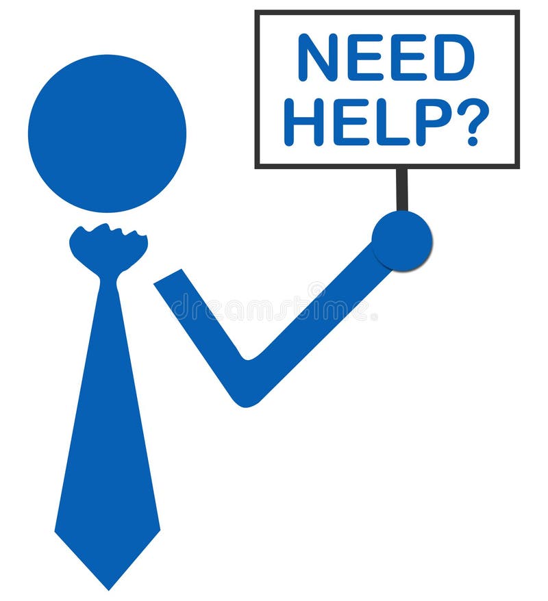 Need Help Blue Tie Human Element Signboard Stock Illustration ...