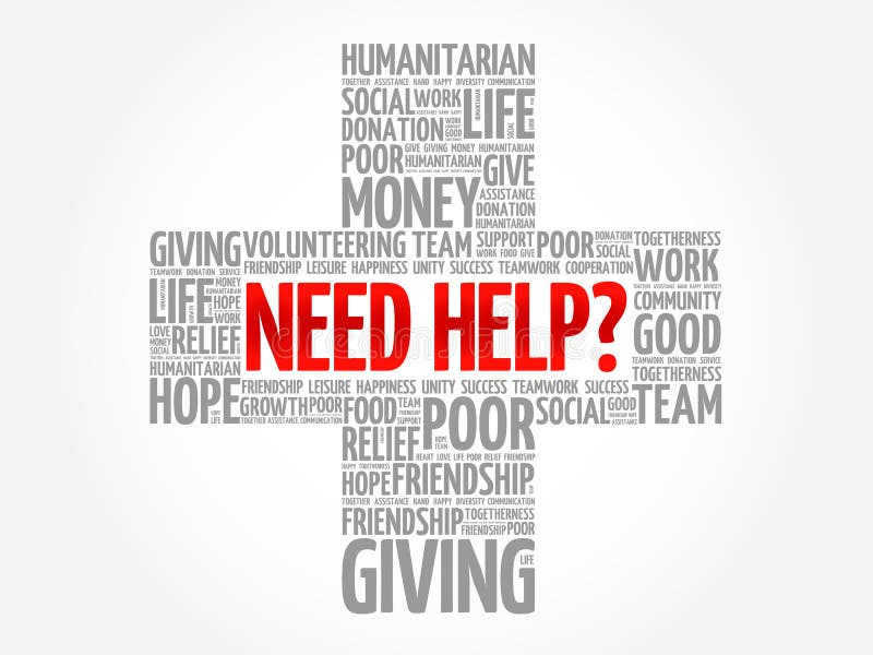 Need help word cloud stock illustration. Illustration of volunteer ...