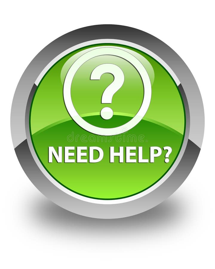 Need Help (question Icon) Glossy Green Round Button Stock Illustration ...